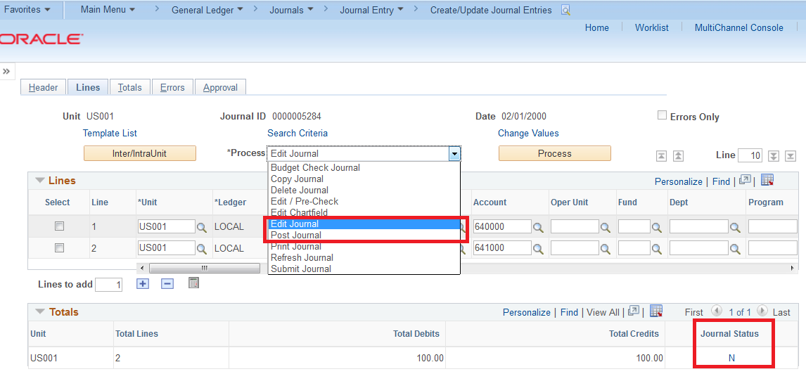 Journal Processing In PeopleSoft General Ledger PeopleSoft Tutorial