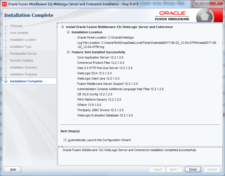Oracle Weblogic Installation Success Peoplesoft Tutorial