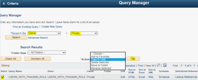 How To Copy Or Share Private Psquery With Another User Peoplesoft Tutorial