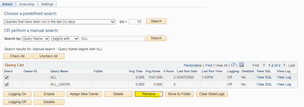 Rename Queries Peoplesoft Tutorial