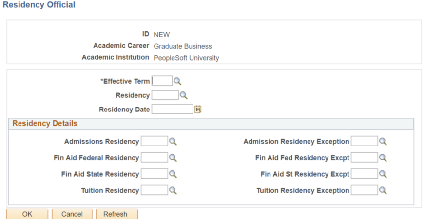 Adding Residency-details | PeopleSoft Tutorial