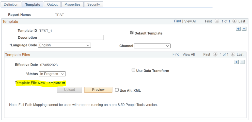 BI Template File | PeopleSoft Tutorial